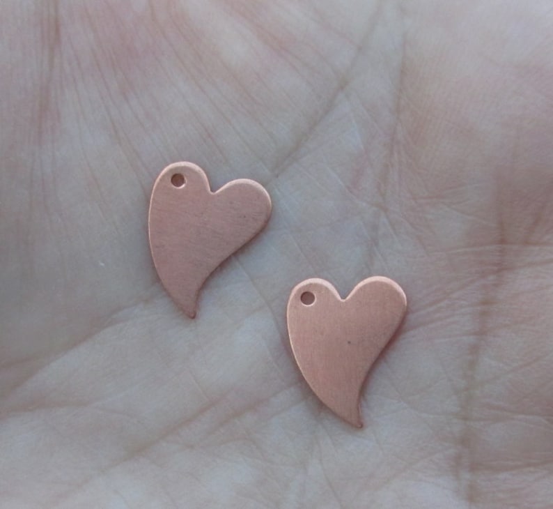 Fancy Copper Hearts,slanted Copper Hearts or Curved Copper Hearts(you ...
