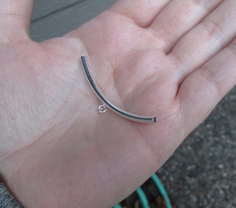 Sterling Silver Large Curved Tube Bail - Etsy