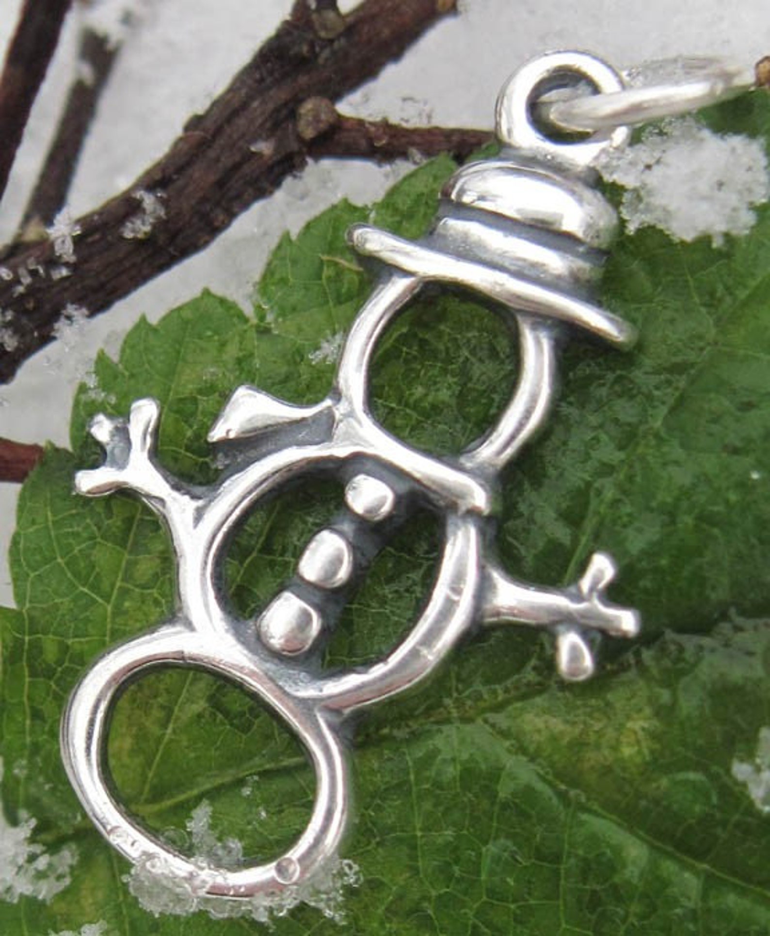 Sterling Silver Snowman Charm or Pearl Snowman(one Charm) - Etsy