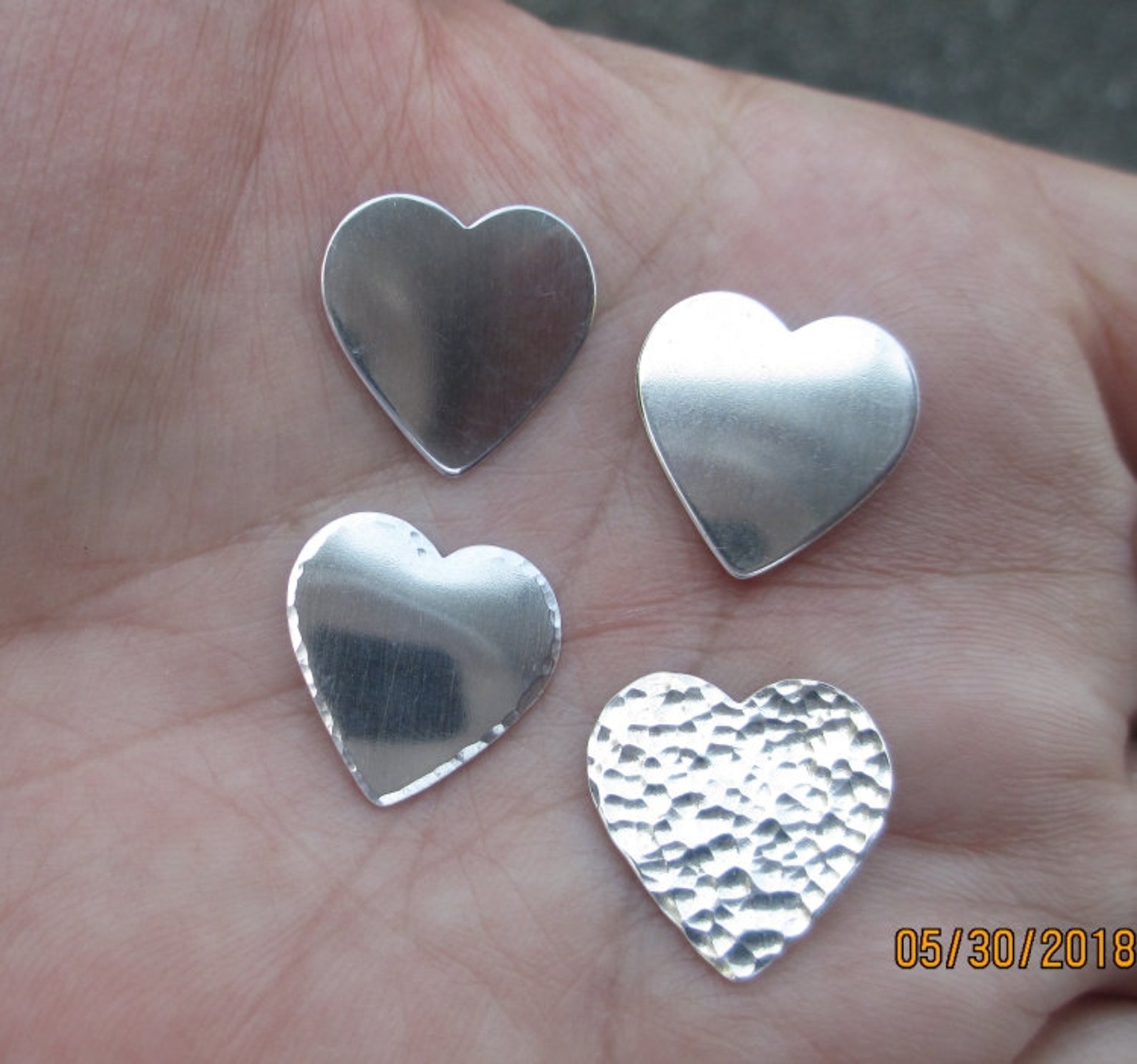 Sterling Silver Heart Disc 5/8 Inch234 or 6 | Etsy