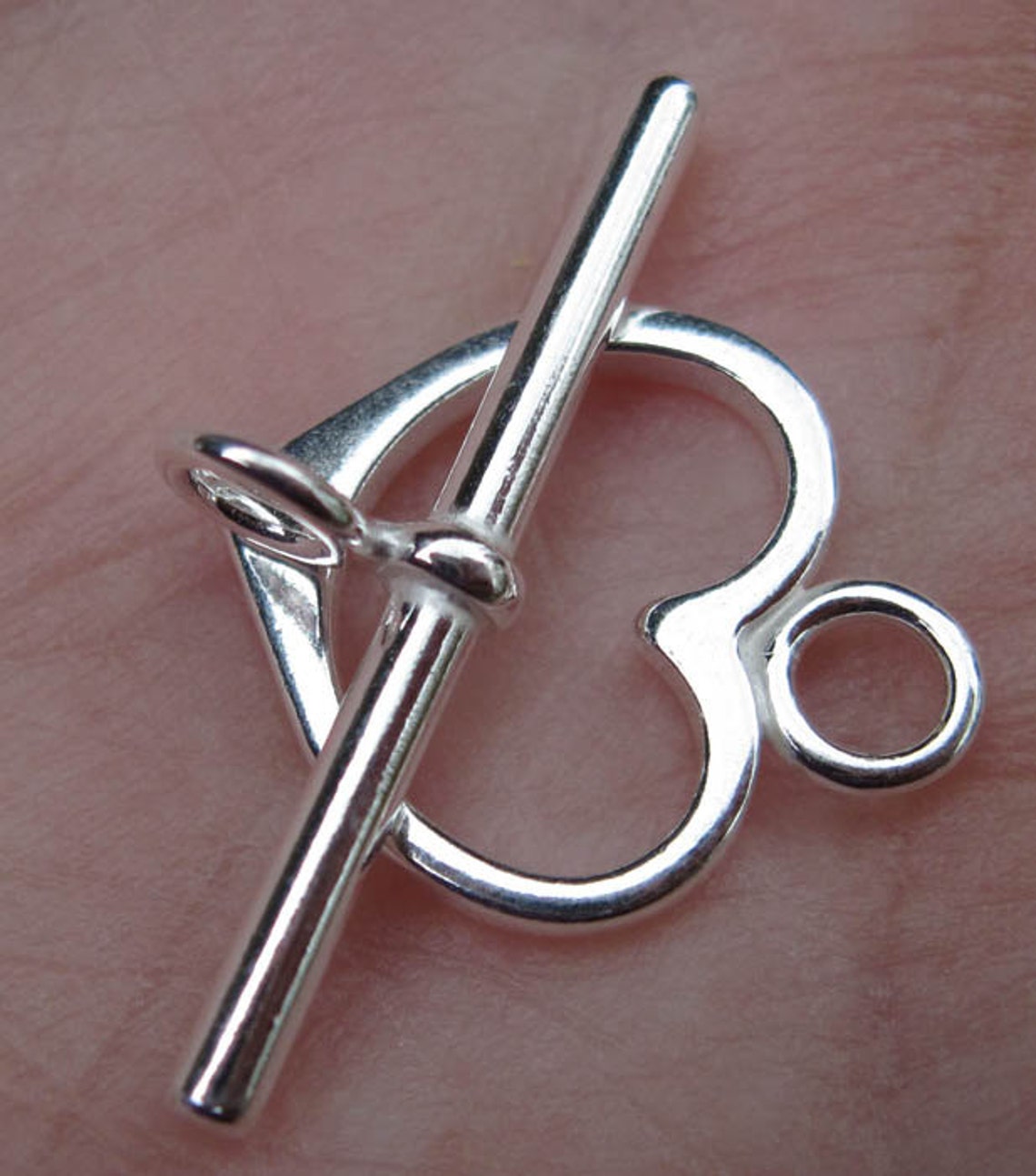 Sterling Silver Heart Clasp Heart and Arrow Clasp Open Heart | Etsy