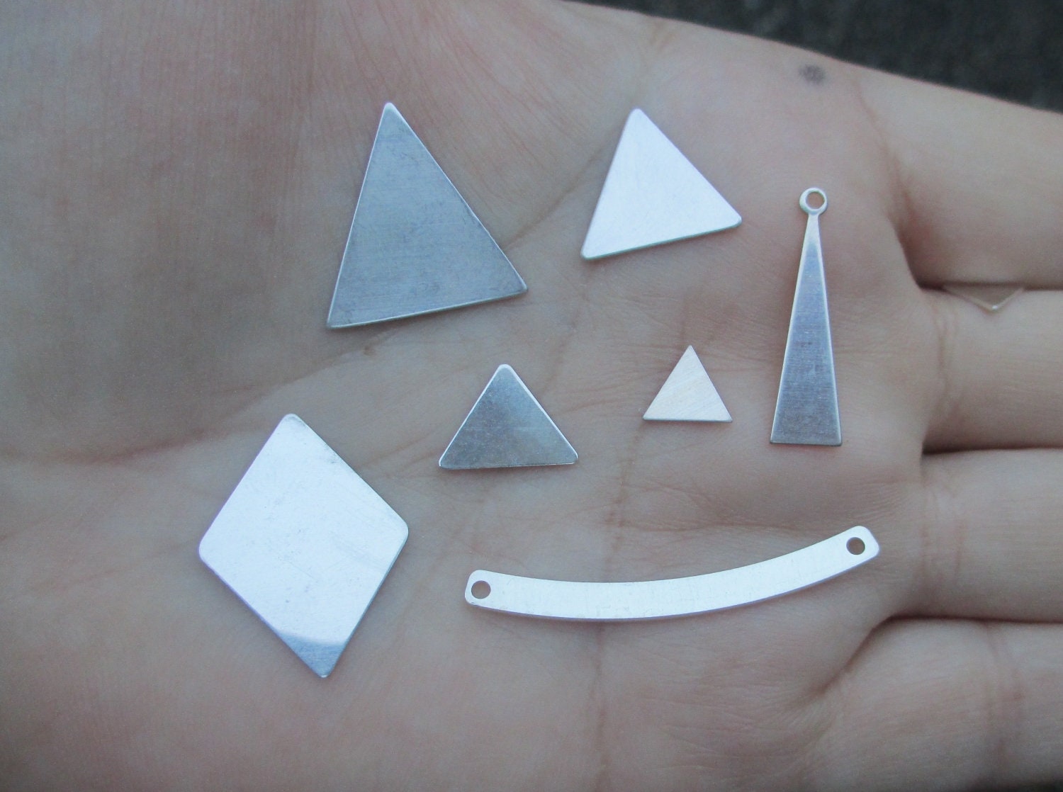 Sterling Silver Triangles12mm 15mm and 19mmdiamond Shape | Etsy