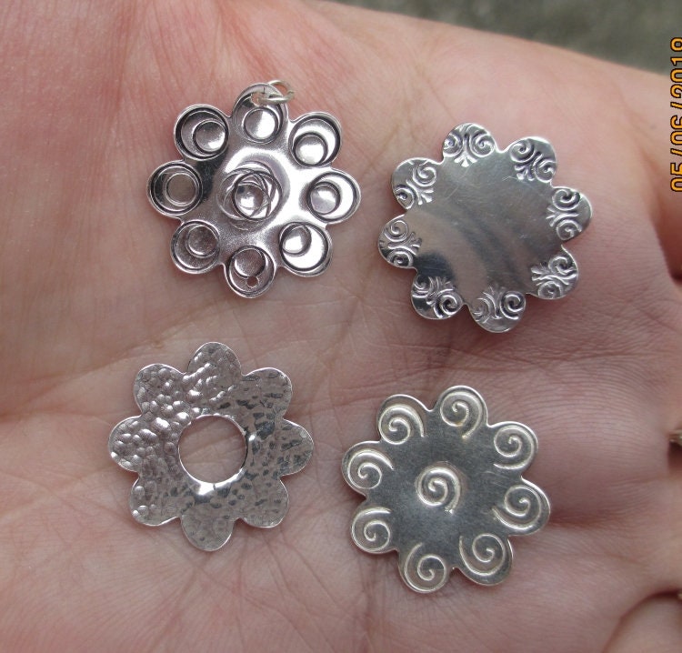 Sterling Silver Flower Stamping/disks (8mm,10mm, 12mm and 16mm) You ...