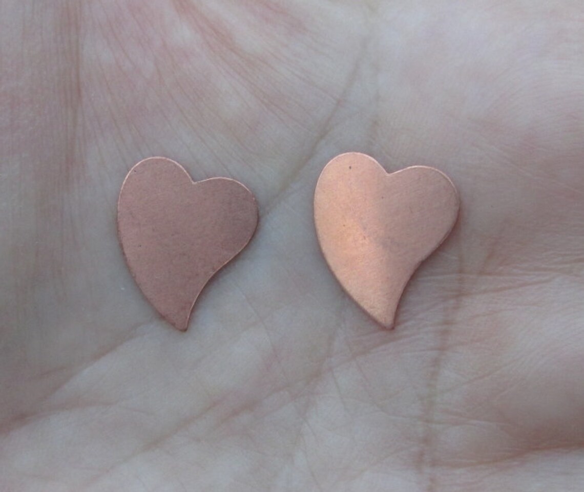 Fancy Copper Hearts,slanted Copper Hearts or Curved Copper Hearts(you ...