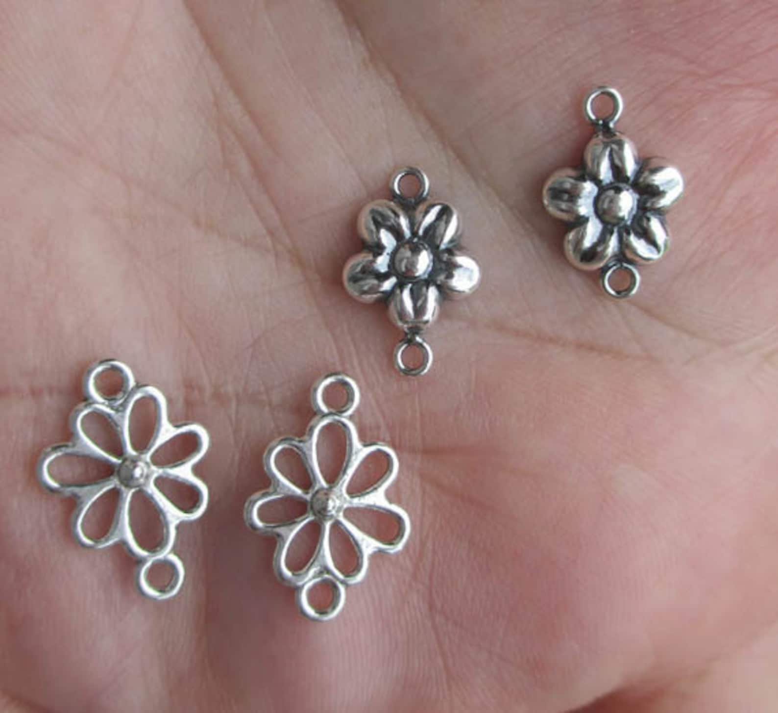 Sterling Silver Flower Links(two Flower Links)you Choose Which One - Etsy
