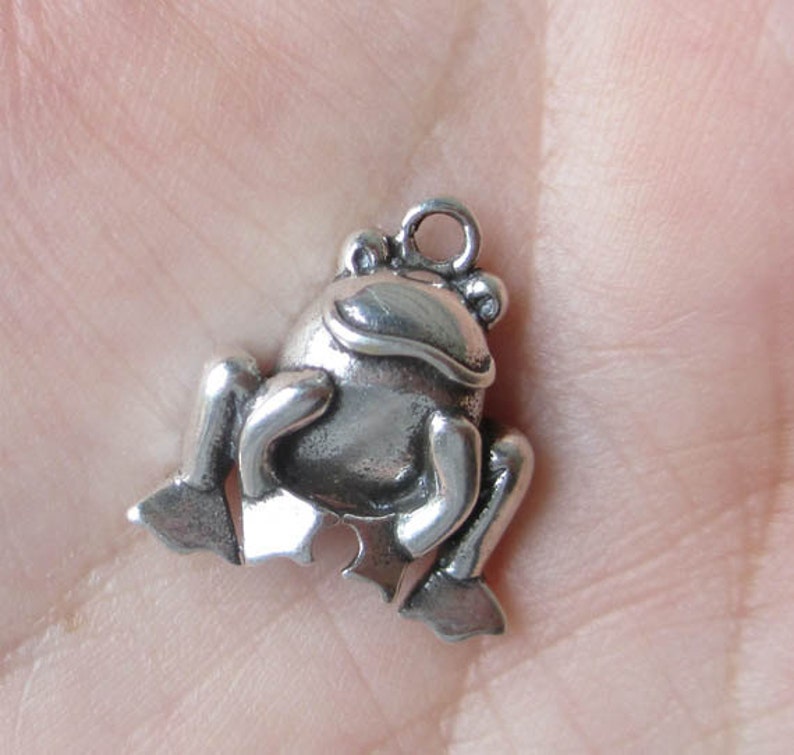 Sterling Silver Frog Tree Frog Charm or Sitting Frog Charm - Etsy