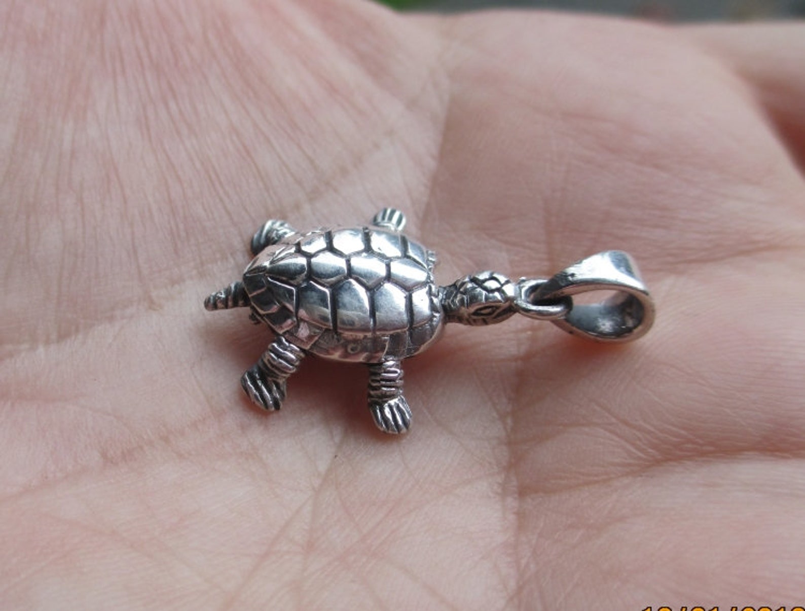 Sterling Silver Turtle Charmonelarge or Medium Size | Etsy