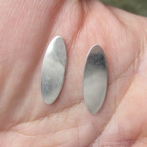 Sterling Silver Small Oval Disc(20mm X 7mm) Plain or Textured, or 32mm ...