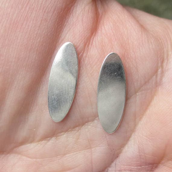 Sterling Silver Small Oval Disc20mm X 7mm Plain or Textured - Etsy