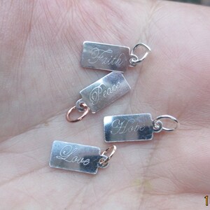 Sterling Silver Faith, Peace, Hope & Love Tags or Dance,sing,live and ...