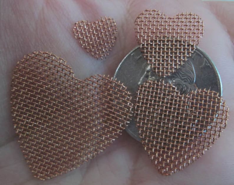 Copper Mesh Hearts Set(4 Sizes)(1 of Each Size) or Circles - Etsy