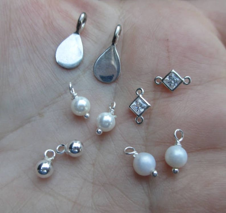Sterling Silver Ball Drops, Pearl Drops,crystal Connectors and Paddles ...