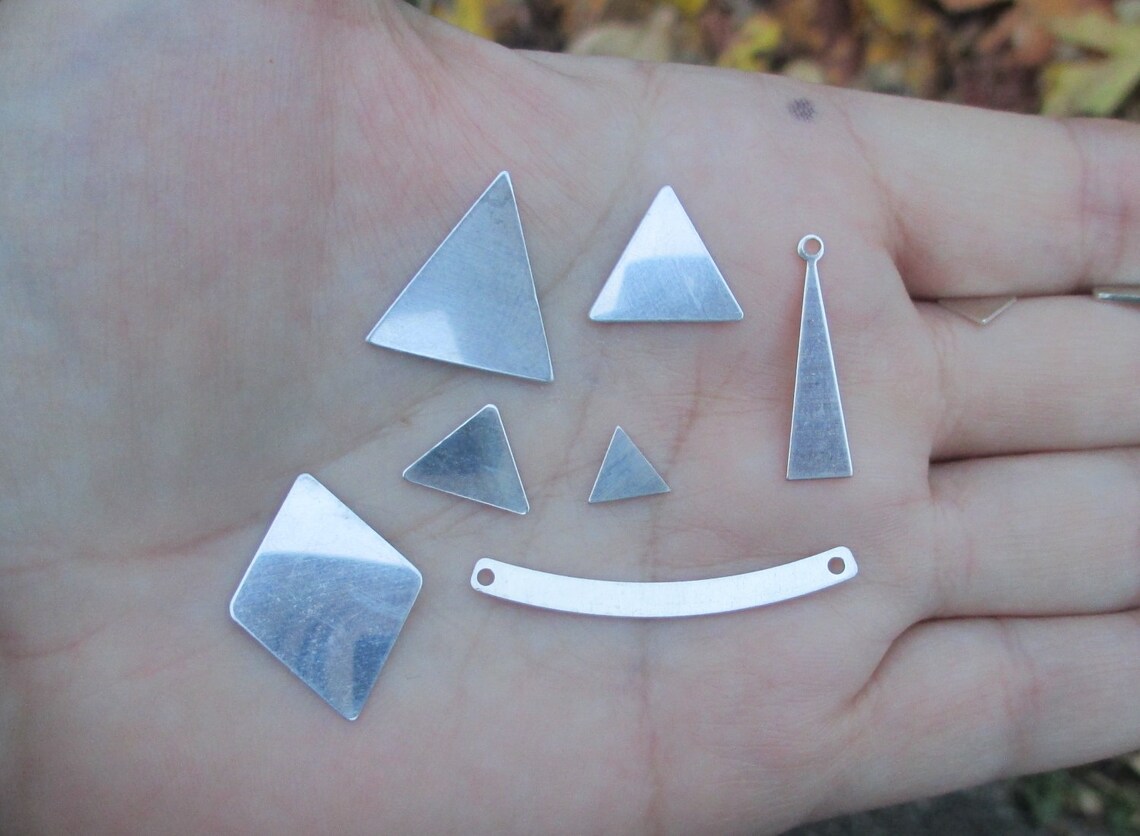 Sterling Silver Triangles12mm 15mm and 19mmdiamond Shape - Etsy