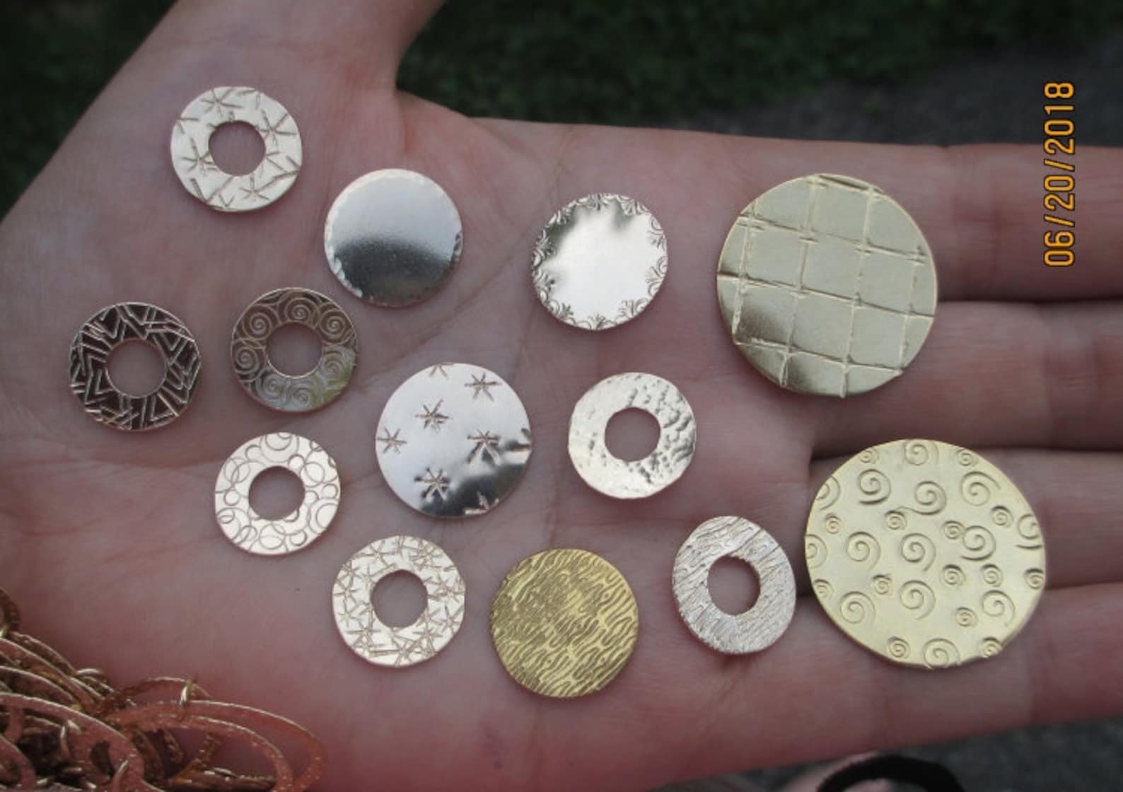Gold Filled Design Disc or Washers You choose which one | Etsy