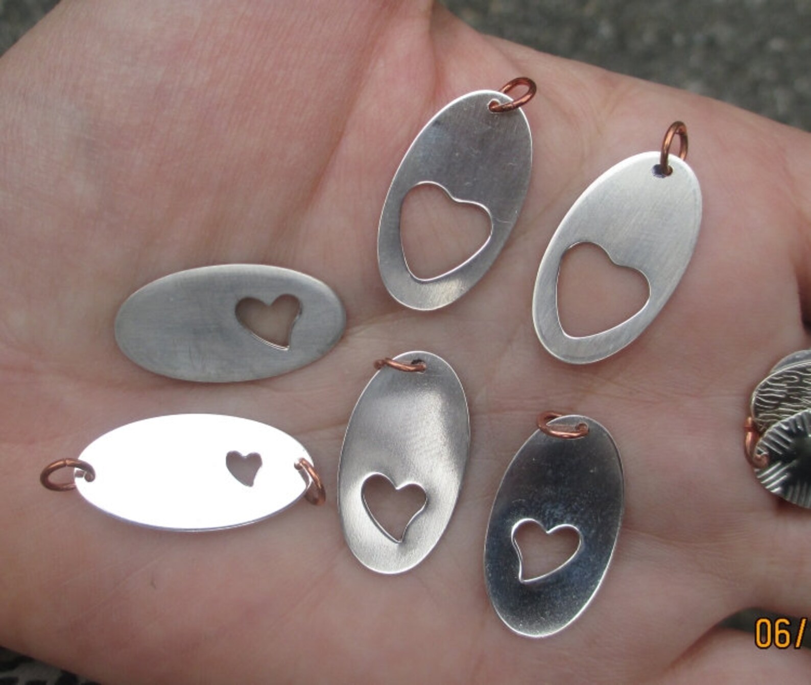 Sterling Silver Oval Disc With Heart Cut Out or Design - Etsy