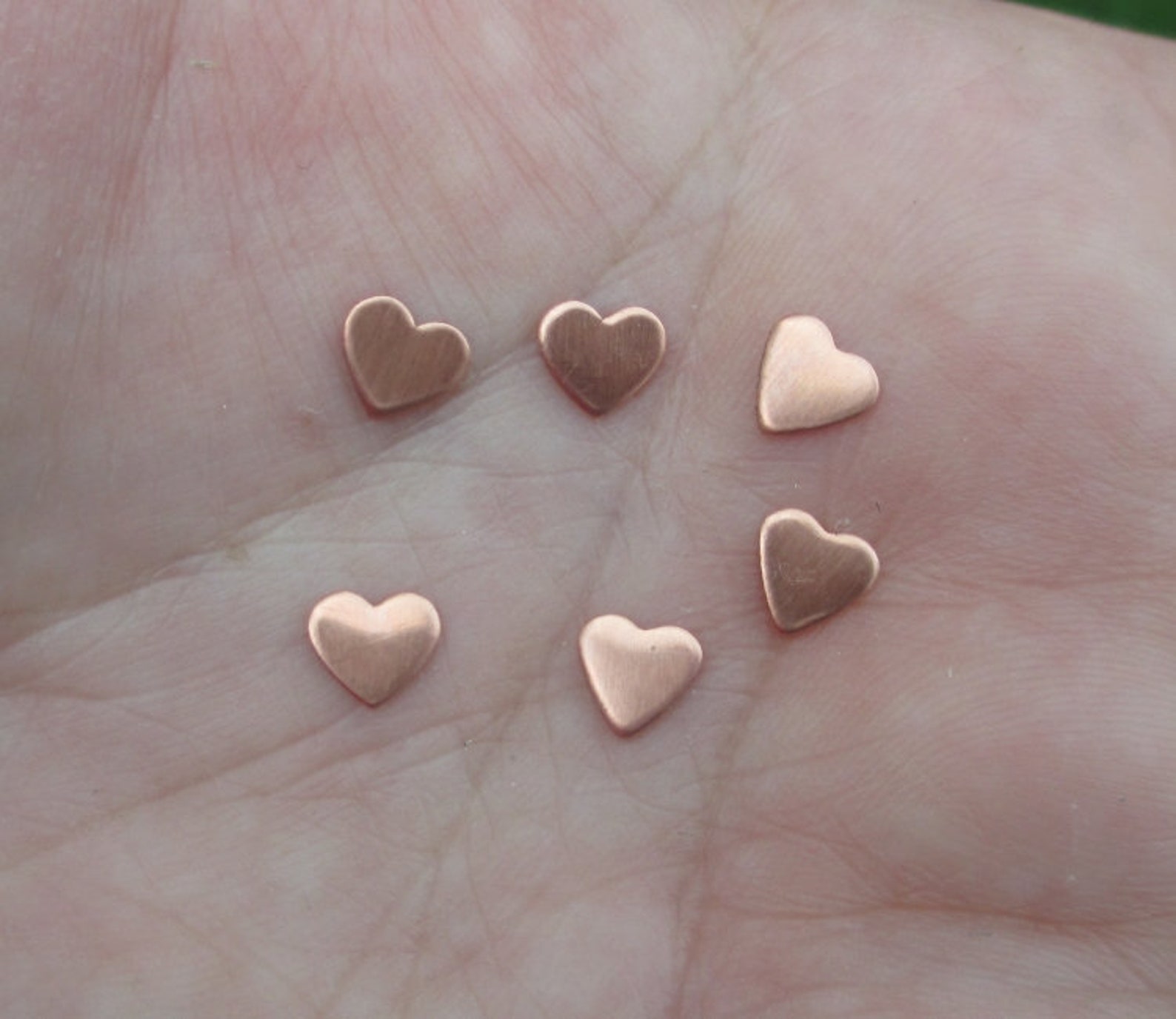 Tiny Copper Heart Discs/ One Quarter Inch (24 or 22 Gauge) - Etsy