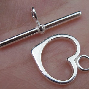 Sterling Silver Heart Clasp, Heart and Arrow Clasp, Open Heart Charm ...