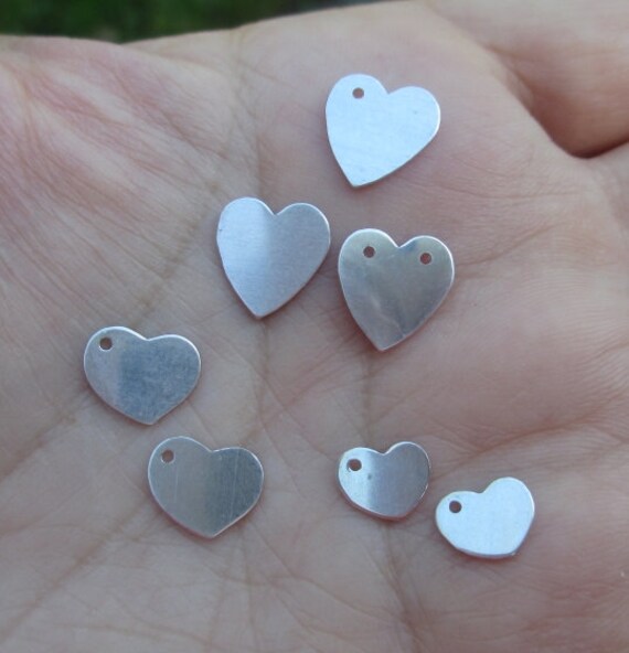 Sterling Silver Small/Tiny Heart Stamping 8mm 9.5mm or 10mm2 | Etsy