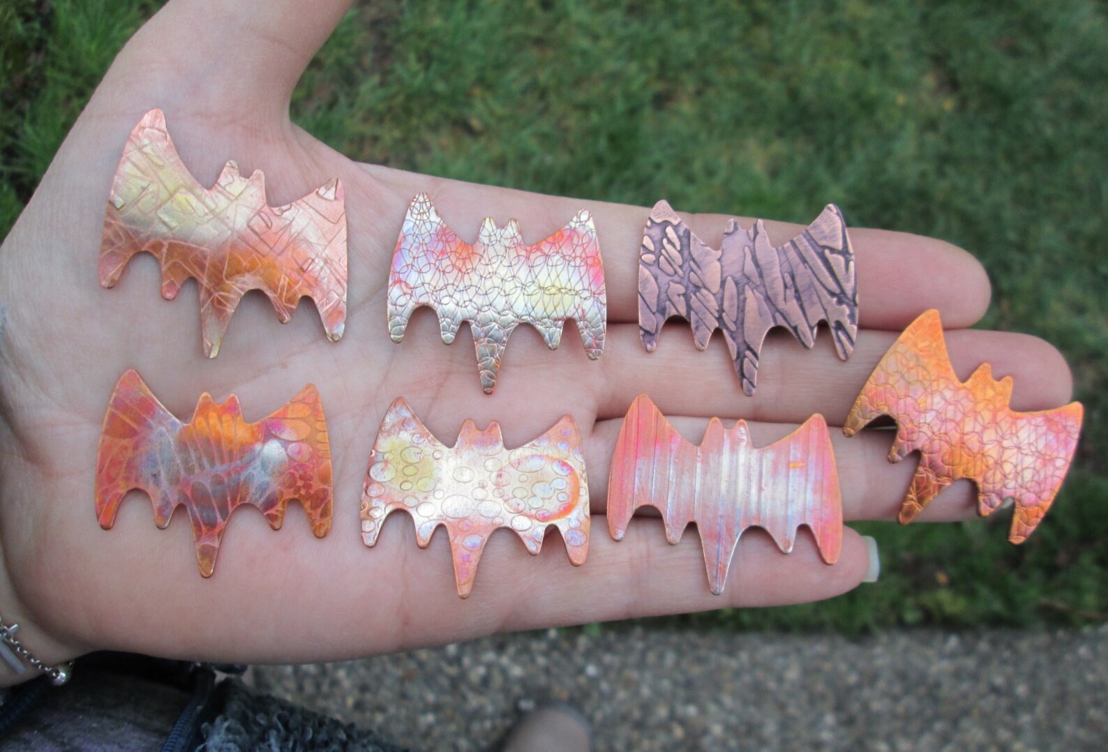 Large Copper Bat Charm/stampingone Bat or Necklace | Etsy