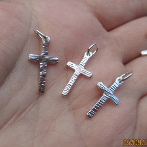 Sterling Silver Hammered Cross Charms(one Cross Charm) - Etsy