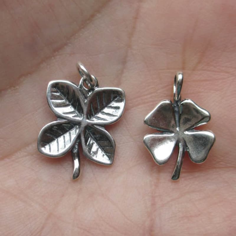 Silver Four Leaf Clover Charm - Etsy