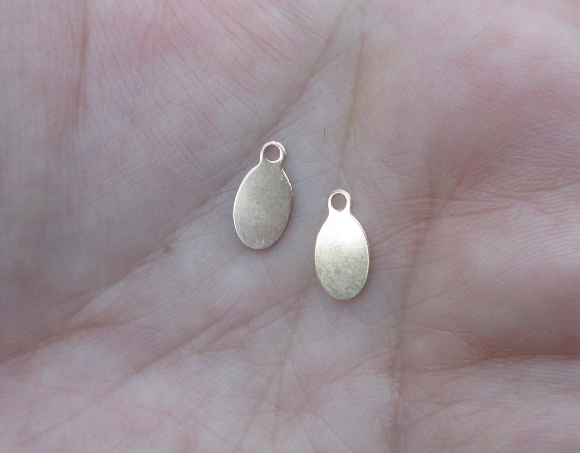 Gold Filled Leaf Stamping's or Oval Tags With Initials or Without - Etsy