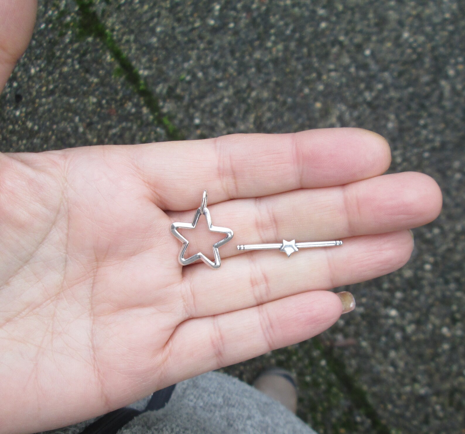 Sterling Silver Star Claspspiral Star or Star Frame You - Etsy