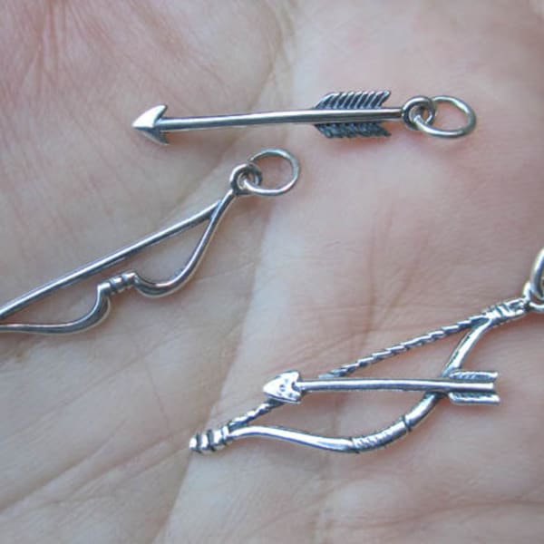 Silver Bow and Arrow - Etsy