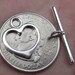 Sterling Silver Heart Clasp, Heart and Arrow Clasp, Open Heart Charm ...