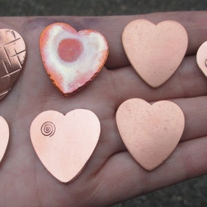 Copper Large Heart Stamping-1 Inch or 2 Inch(natural or Designed) - Etsy
