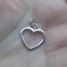 Sterling Silver Heart Clasp, Heart and Arrow Clasp, Open Heart Charm ...