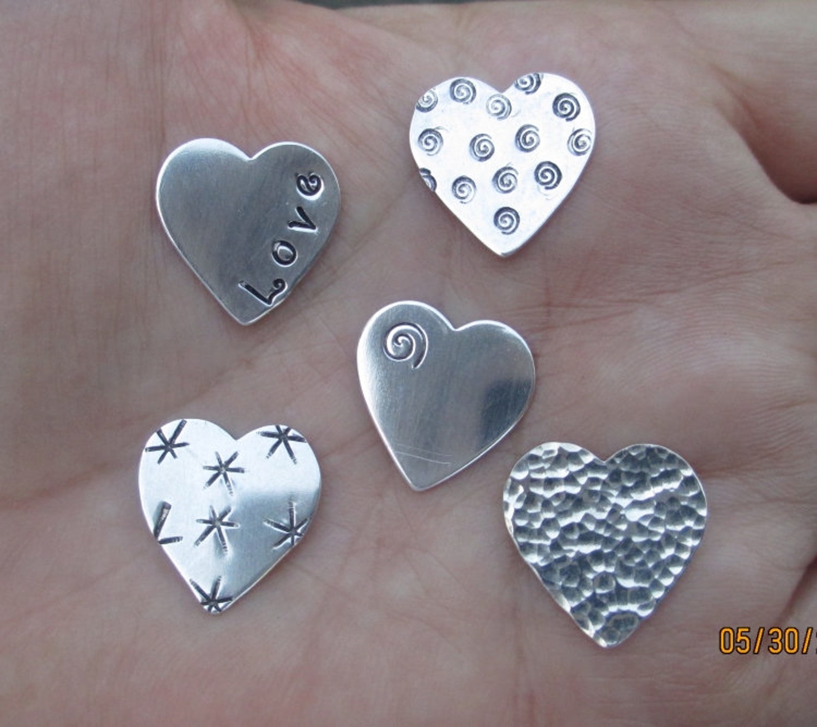 Sterling Silver Heart Disc 5/8 Inch234 or 6 | Etsy