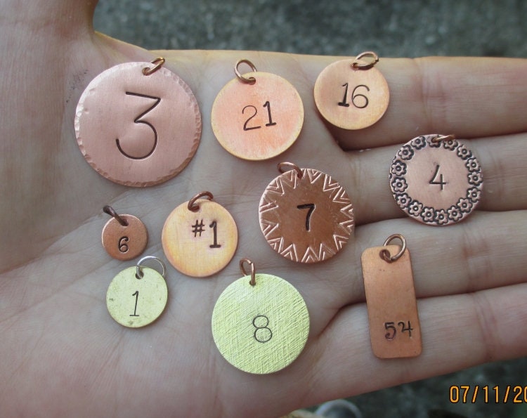 CopperBrass or Nickel Number Tags3/8 1/2 | Etsy