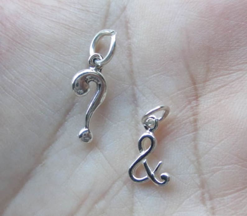 Sterling Silver Question Mark or Ampersand Charms(you Choose the ...