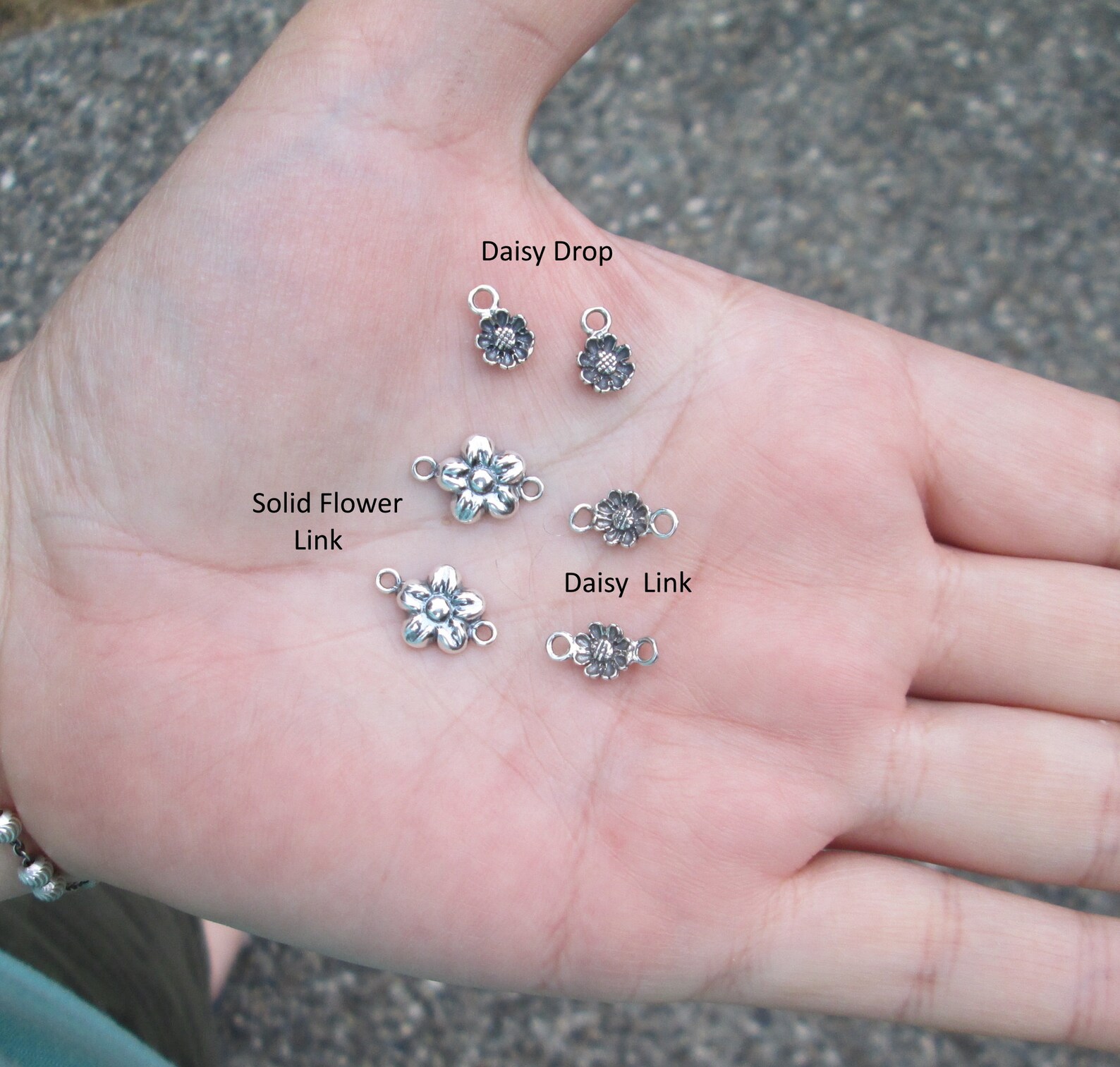 Sterling Silver Flower Links(two Flower Links)you Choose Which One - Etsy