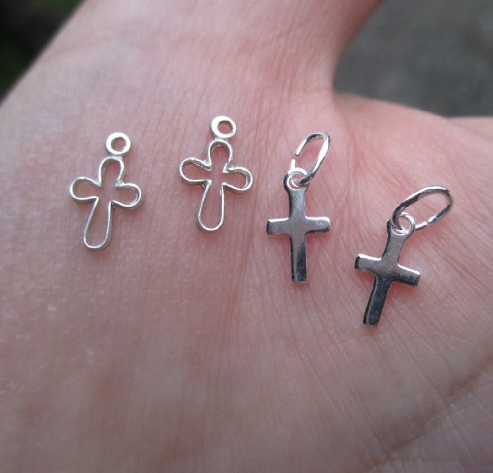 Sterling Silver Small/tiny Crosses You Choose the Quantity and Style - Etsy