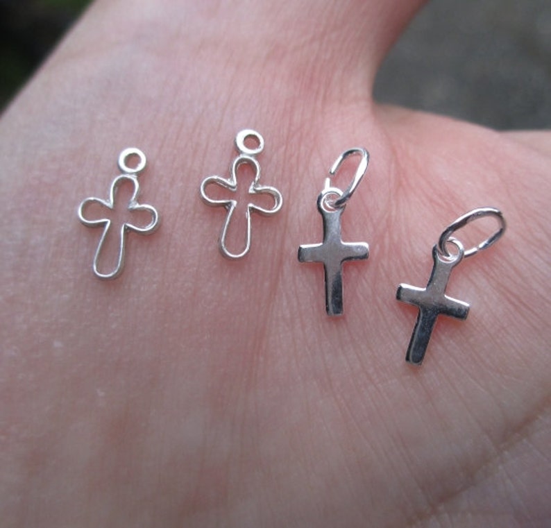 Sterling Silver Small/tiny Crosses You Choose the Quantity and Style - Etsy