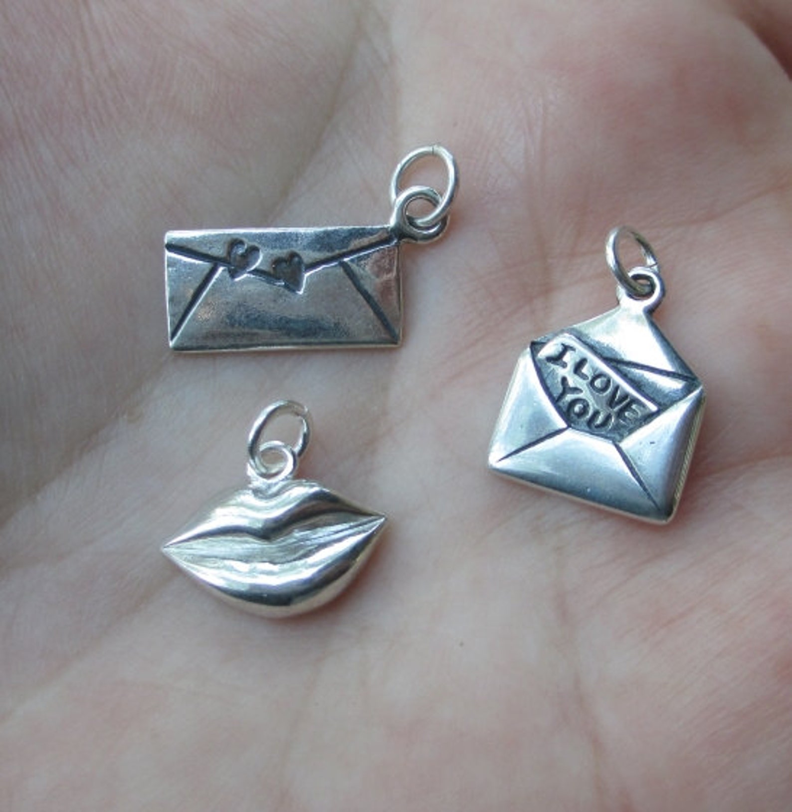 Sterling Silver Love Letter or Lips Charms-you Choose Which - Etsy
