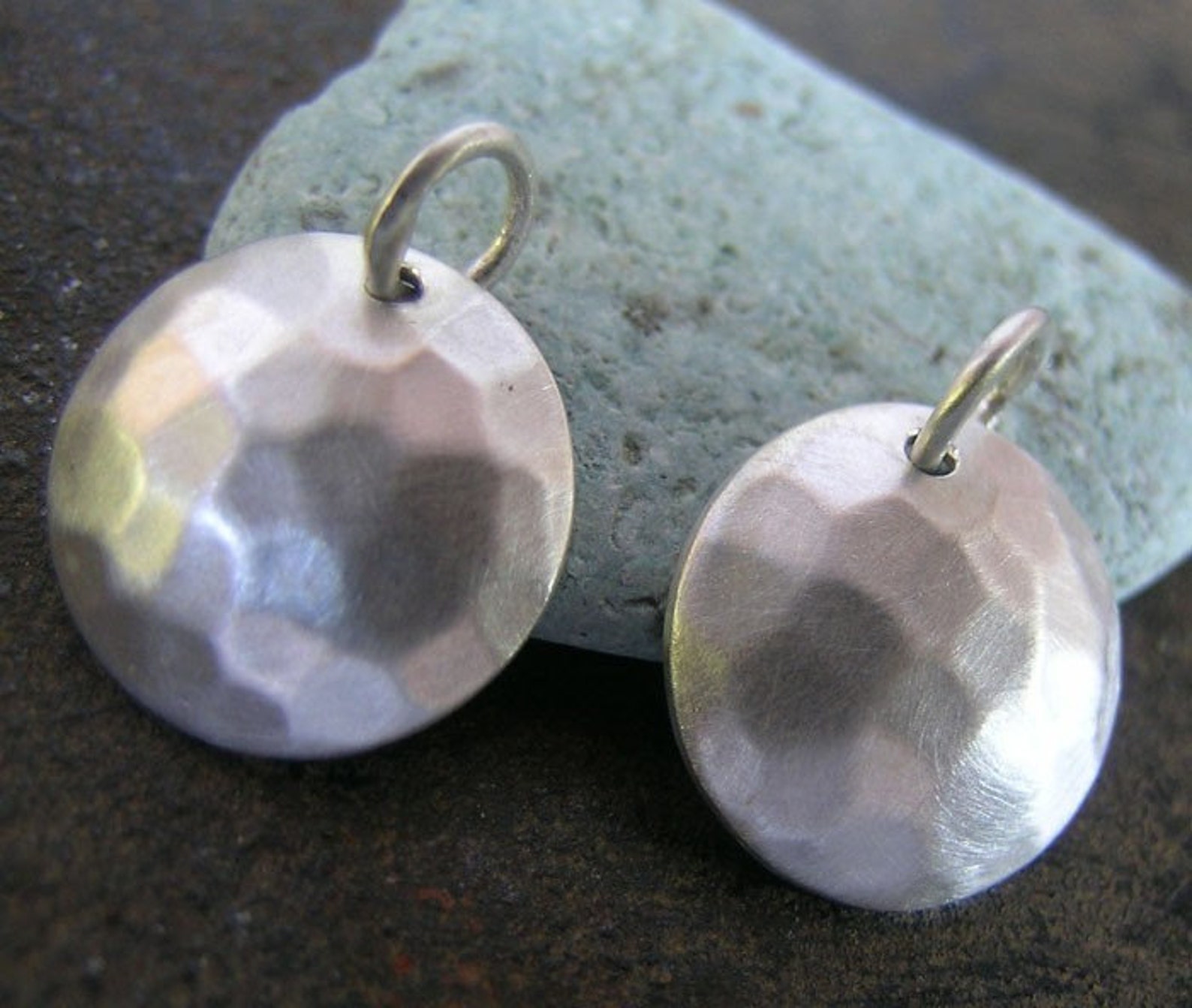 Round Sterling Silver Domed Discs Matte Finish or Shiny - Etsy
