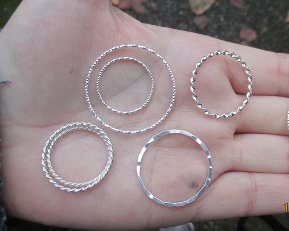 Sterling Silver Hammered or Twist RingYou choose which one | Etsy