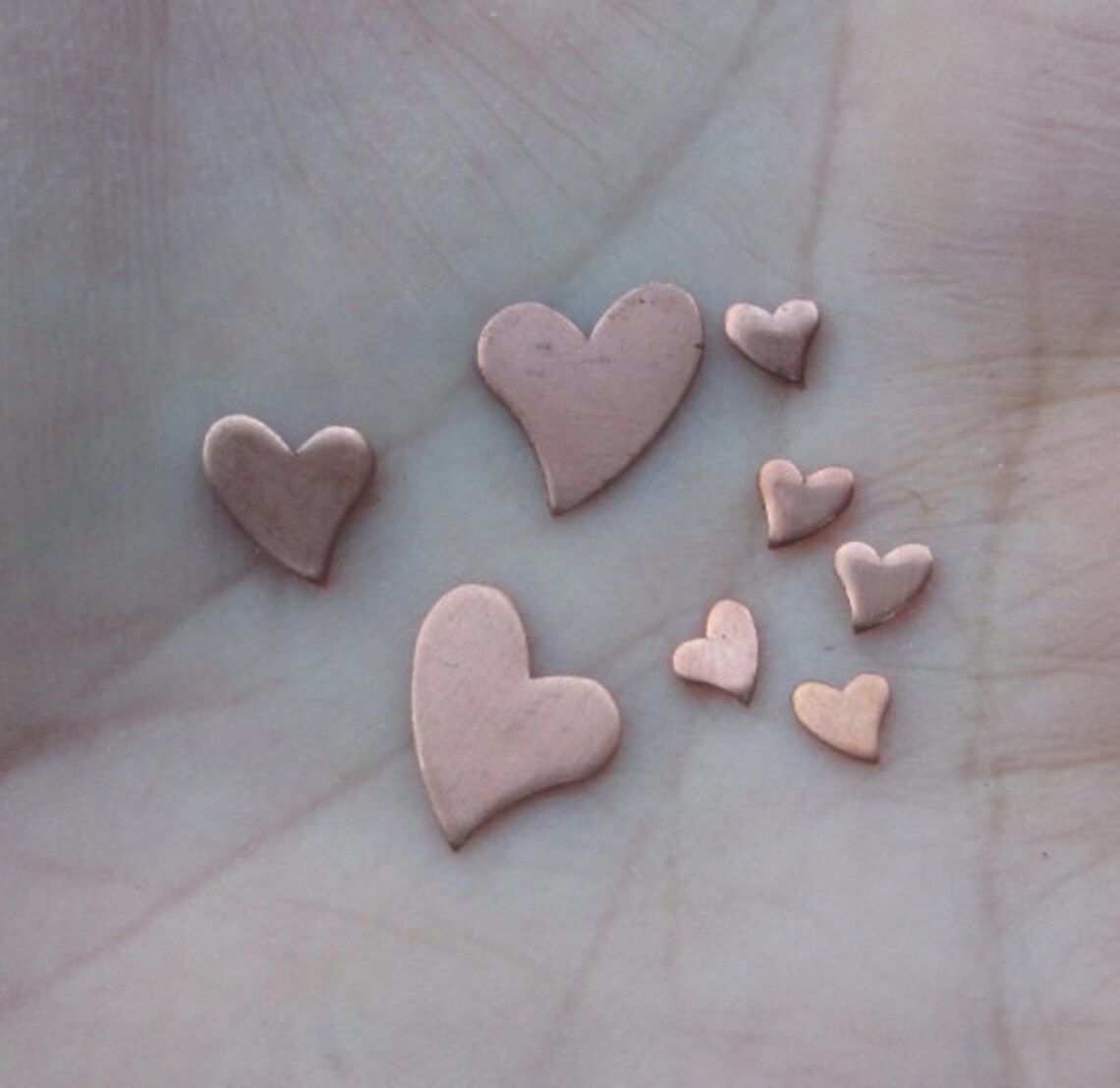 Sterling Silver, Copper Heart Discs/24or22 Gauge(you Choose the Size ...