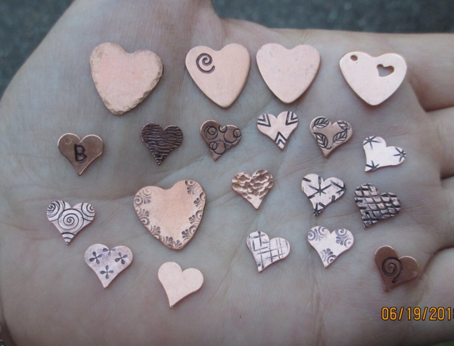 Copper Fancy Heart Discs 3/8inch or 1/2 - Etsy