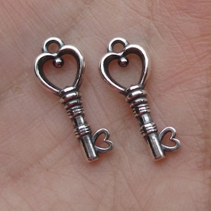 Sterling Silver Heart Keys(one, Two, or Three Heart Keys)you Choose ...