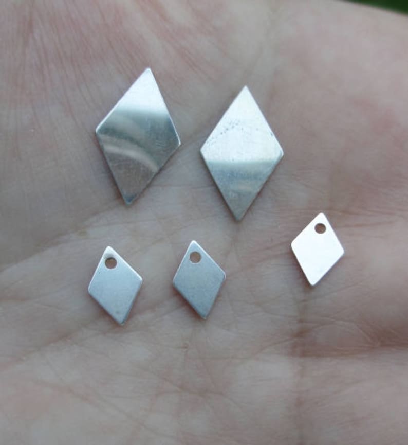 Sterling Silver Pyramid, Chevron, Diamond Shape or Tiny Diamond Shape ...