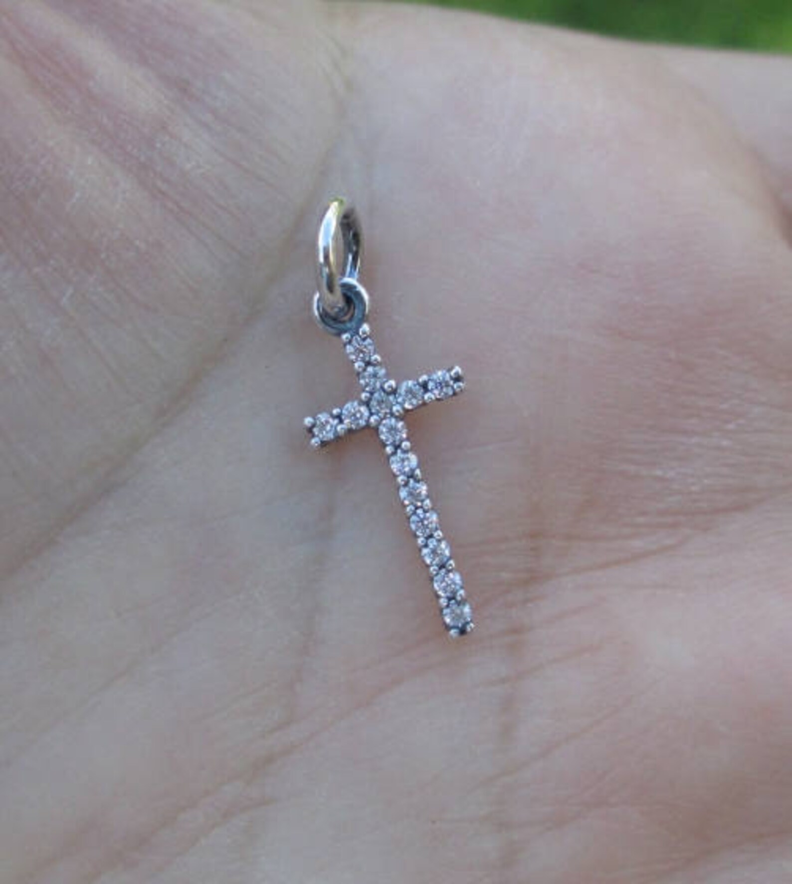Sterling Silver Infinity Link, CZ Infinity Link, CZ Cross Charm or ...