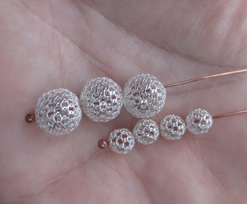 Sterling Silver Round Mesh Beads Tube Beads or Small Round - Etsy
