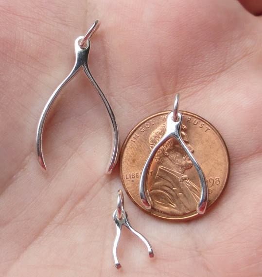 Sterling Silver Wishbone Charmsyou Choose Which Size and | Etsy