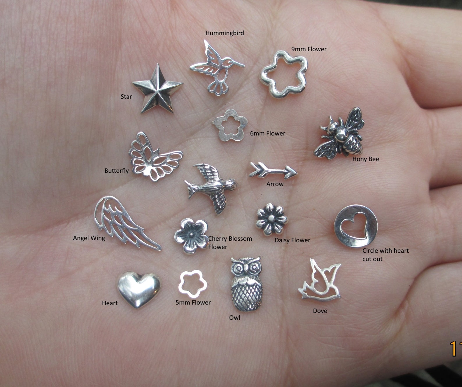 Sterling Silver Tiny Embellishments, Accents, or Solderable Pieces ...