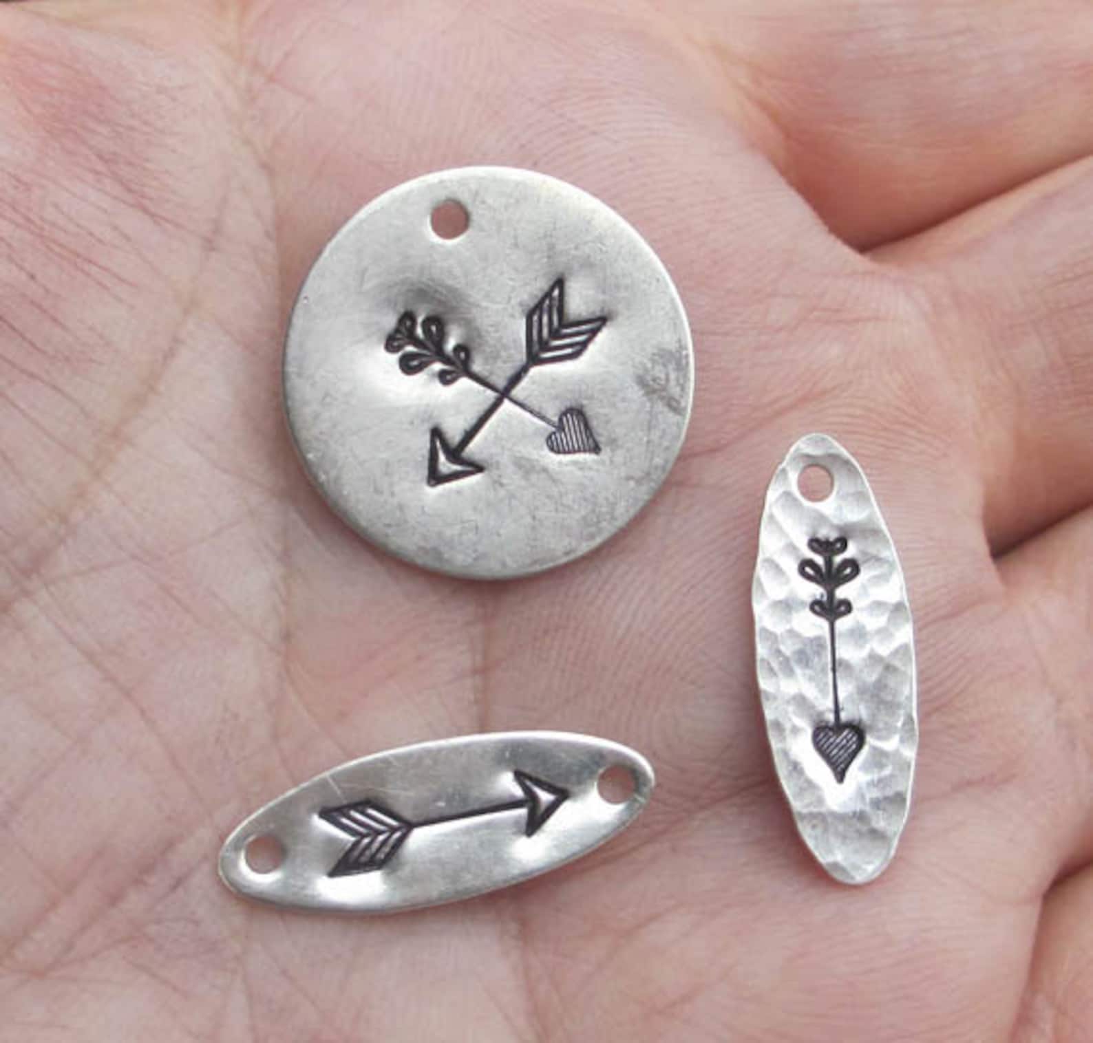 Sterling Silver Arrow Charms3/4 or Oval | Etsy