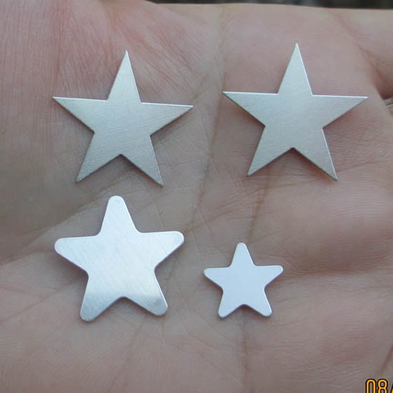 Sterling Silver Star Stampings 1/4 3/8'' - Etsy